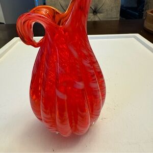Lefton | Accents | Vintage Lefton Red Orange Swirl Hand Blown Vase ...